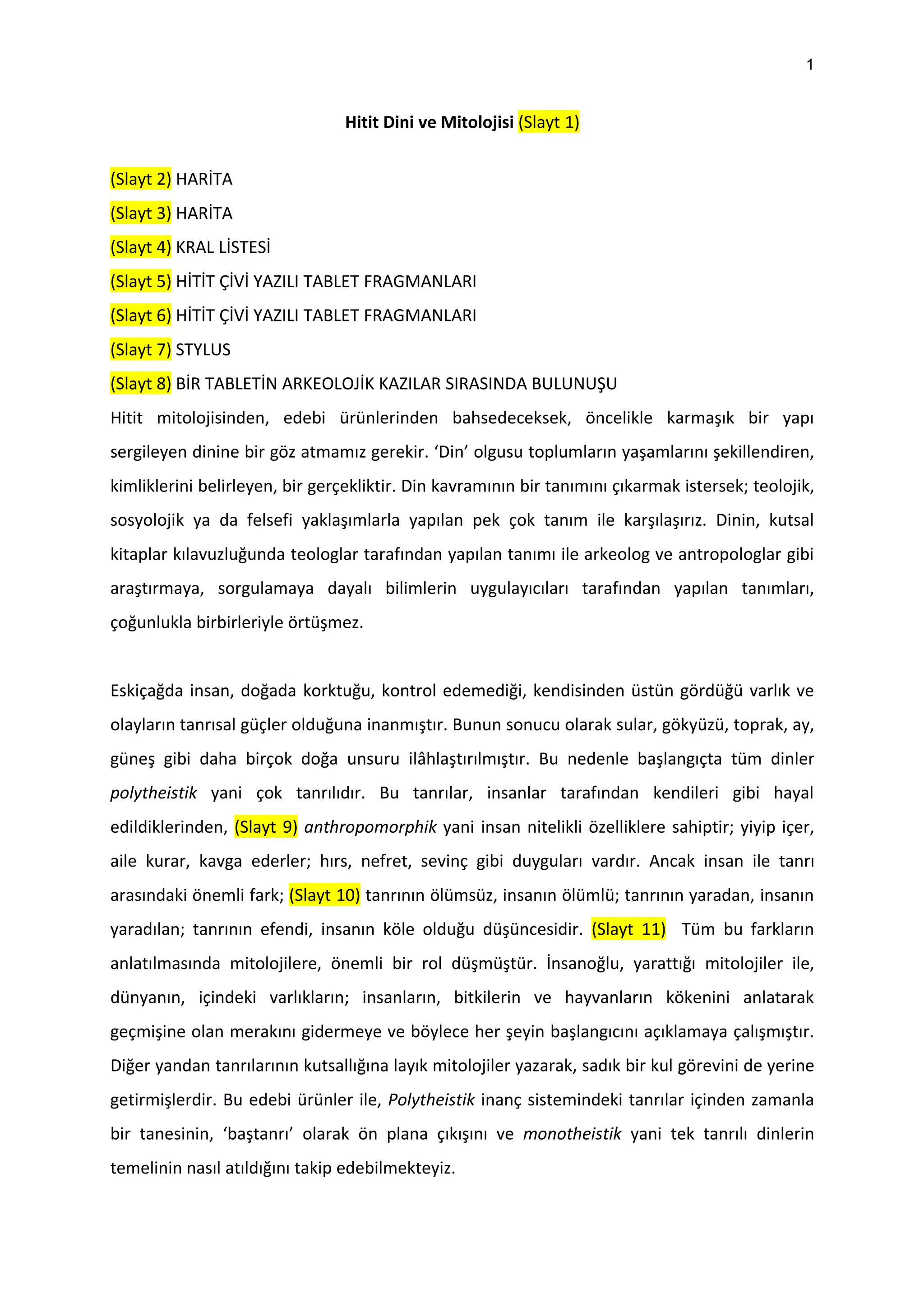 Hitit Dini ve Mitolojisi | DOC