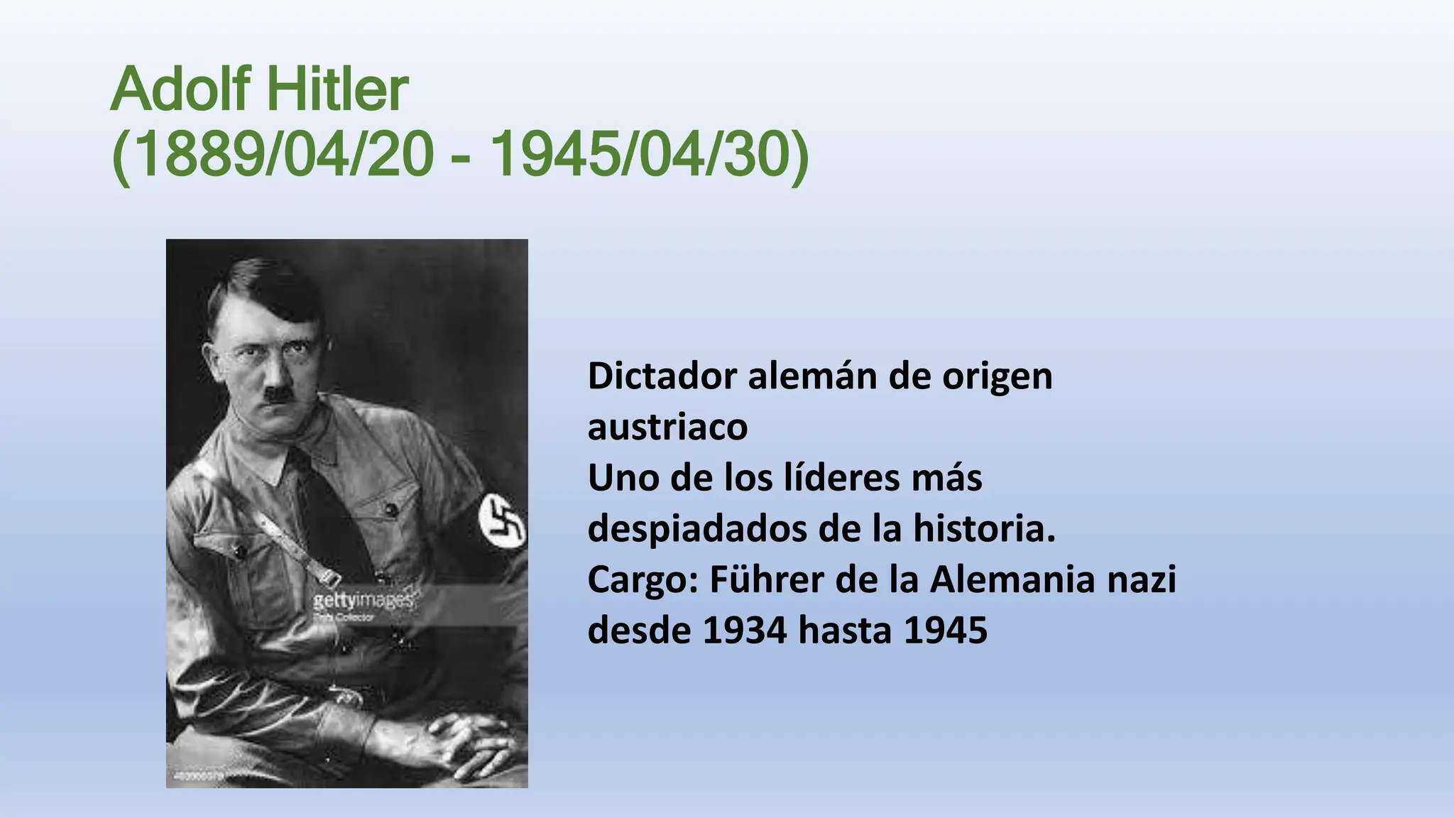 BIOGRAFIA DE ADOLF HITLER DICTADOR ALEMAN | PPTX
