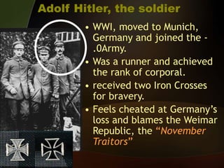 Hitler - Whole life - Rise of hitler - Early life | PPSX | Politics