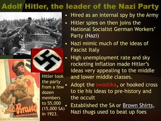 Hitler - Whole life - Rise of hitler - Early life | PPSX | Politics