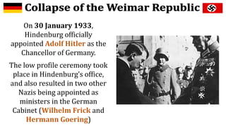 Collapse of the Weimar Republic - Hitler becomes chancellor | PPTX
