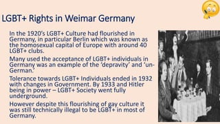 lgbt+ in nazi germany | PPTX