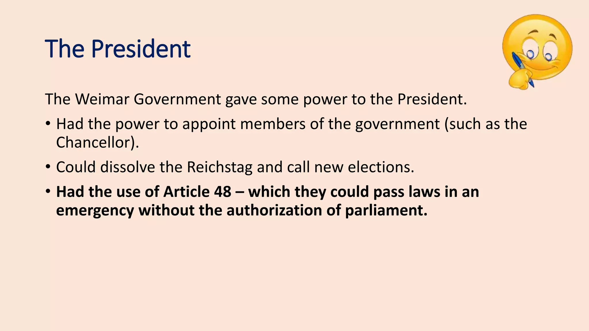 Constitution of the Weimar Republic | PPT