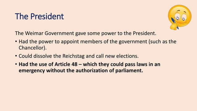 Constitution of the Weimar Republic | PPT