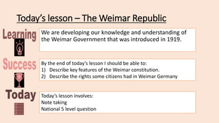 Constitution of the Weimar Republic | PPT