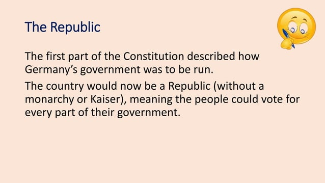 Constitution of the Weimar Republic | PPT