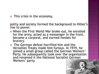 Hitler and Nazism PPT for class 9 | PPTX