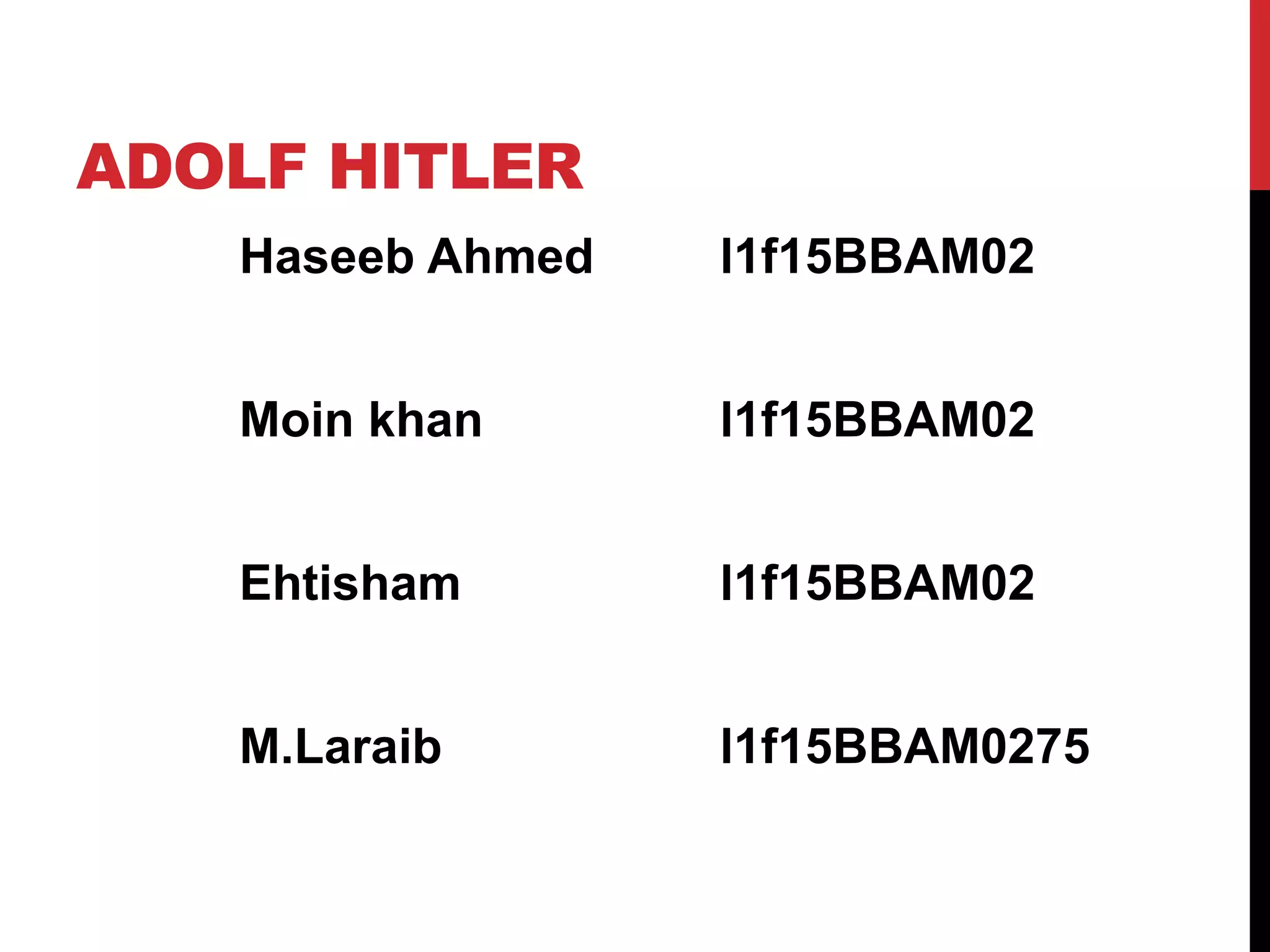 Adolf Hitler presentation | PPTX | Political Issues & policy | Politics