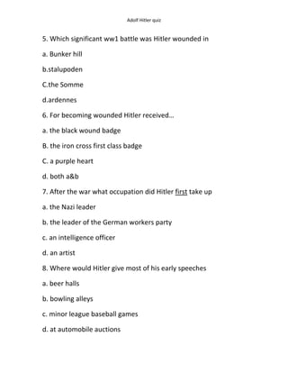 Hitler quiz | DOCX