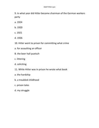 Hitler quiz | DOCX
