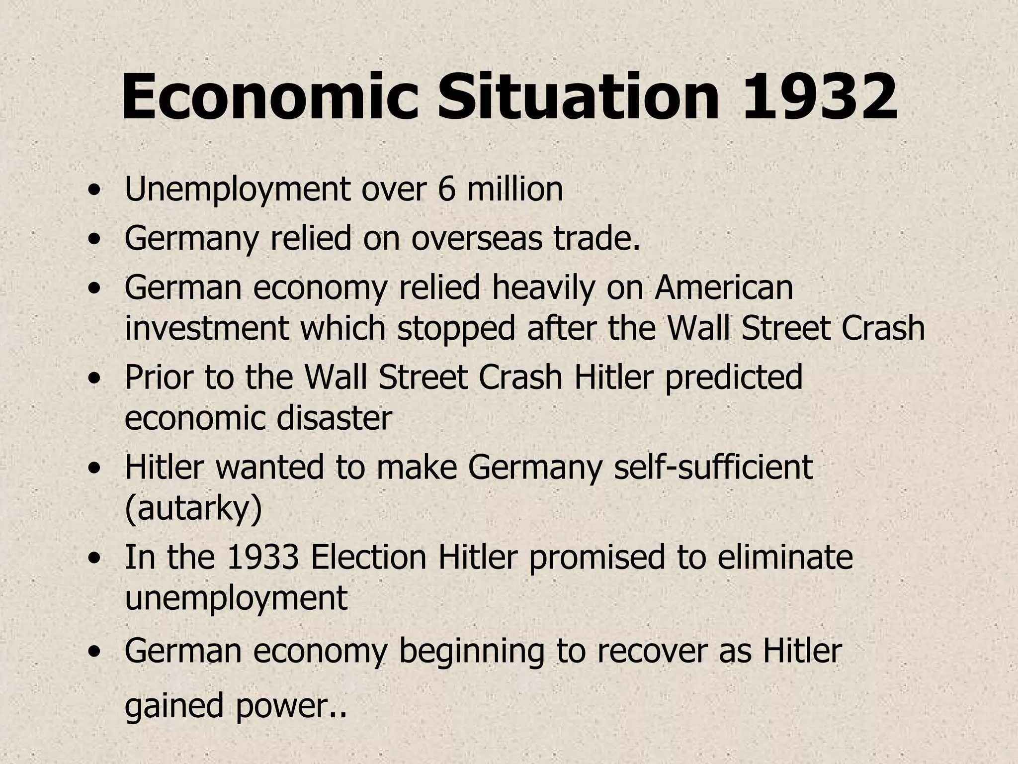 Hitler's economic policy | PPT