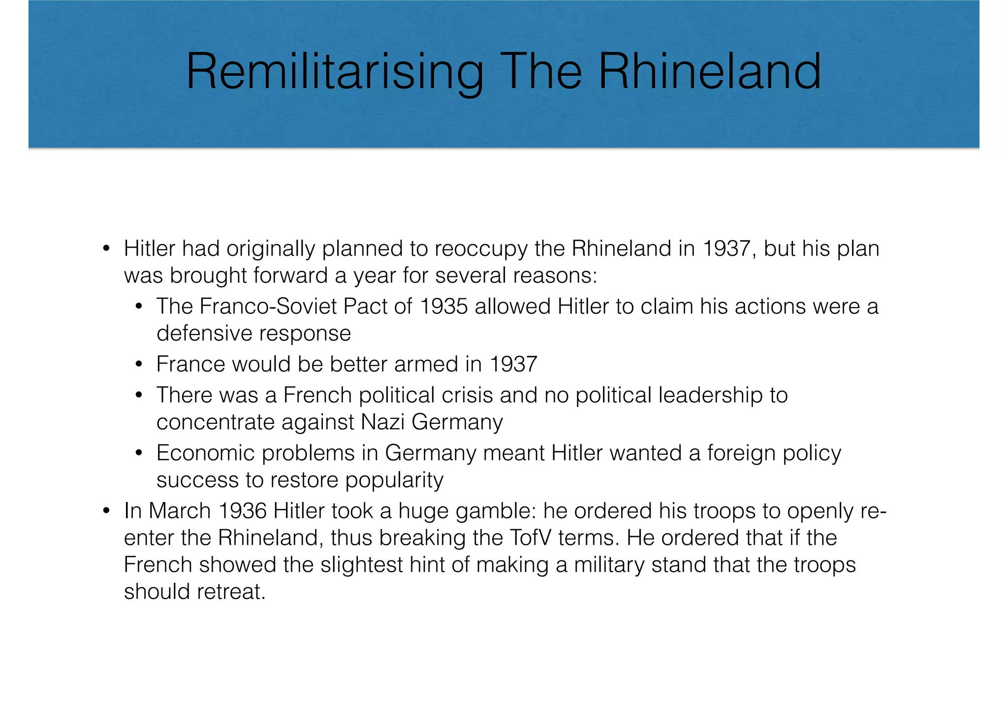 AQA B History GCSE Hitler's Foreign Policy Revision | PDF