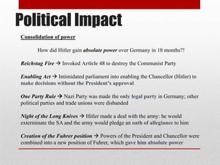 Hitler's Germany - Impact of Hitler's Rule | PDF