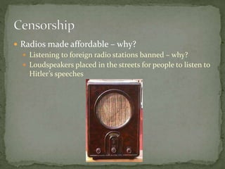 Hitler’s germany social impact 1 (propaganda, censorship, ss) | PPTX