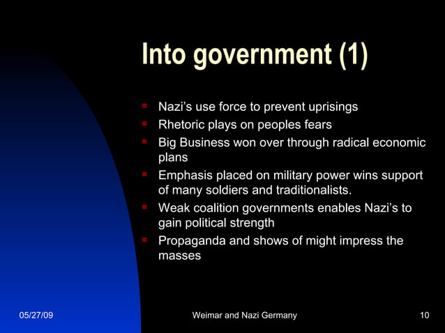 Hitlers Rise to Power | PPT