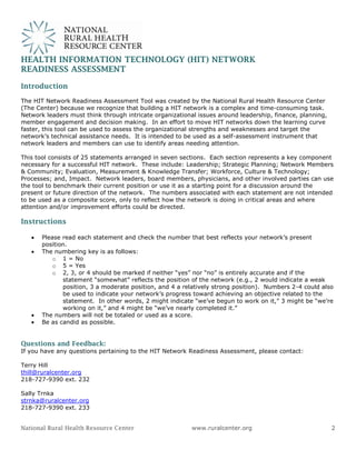 HIT Network Readiness Assessment | PDF | Computer Networking | Computing