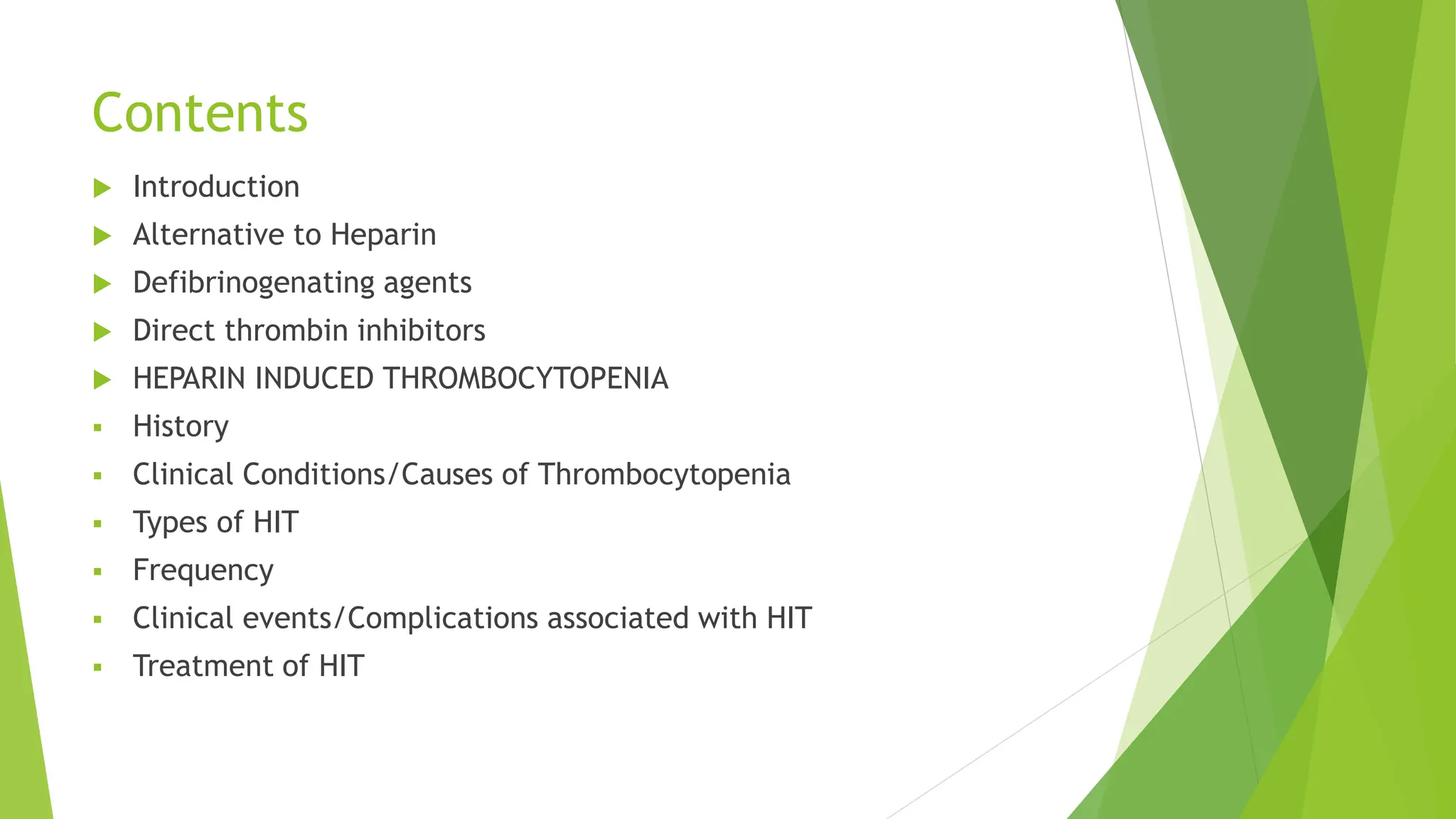 Heparin Thrombocytopenia Presentationppt | PPT