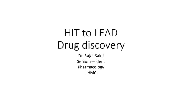 Hit to lead drug discovery .pptx | Chemistry | Science