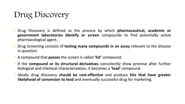 Hit to lead drug discovery .pptx | Chemistry | Science
