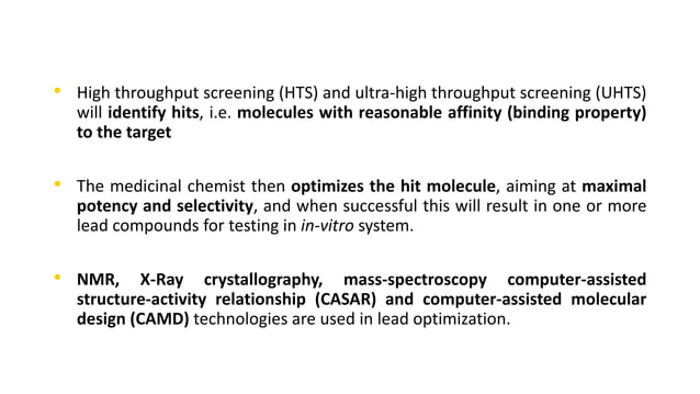 Hit to lead drug discovery .pptx | Chemistry | Science