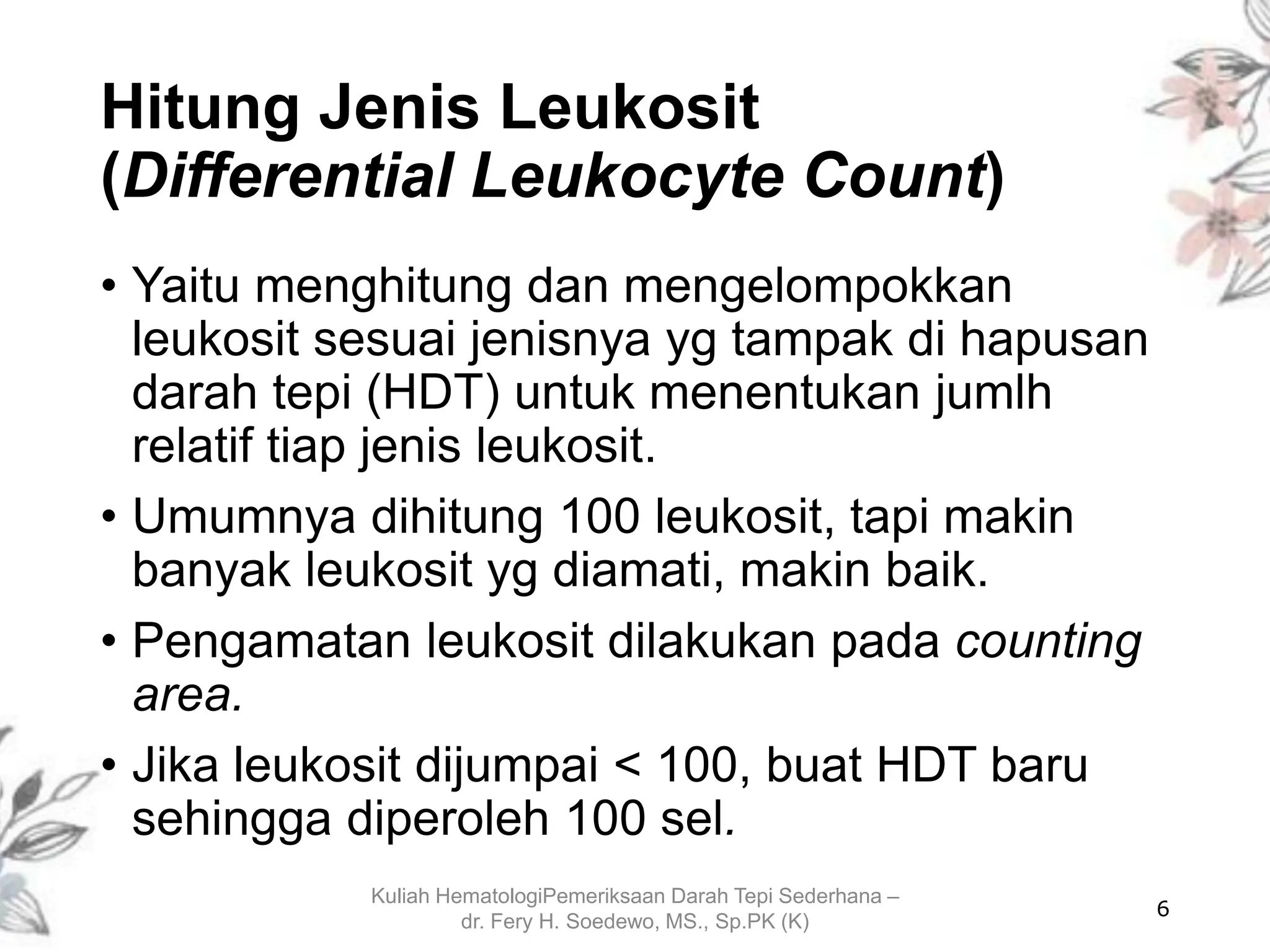 Hitung jenis leukosit dalam darah pada tubuh | PDF