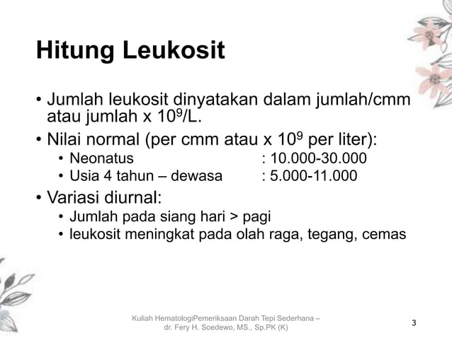 Hitung jenis leukosit dalam darah pada tubuh | PDF