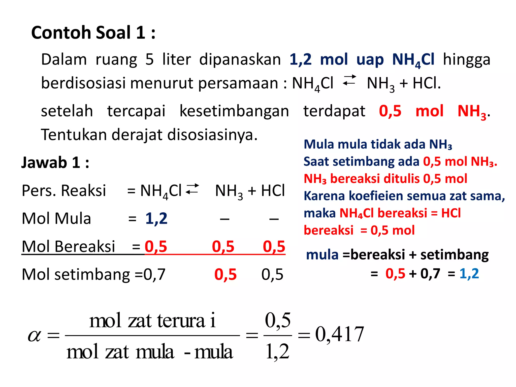 Hitungan derajat disosiasi (kesetimbangan kimia bagian 2 compressed | PDF