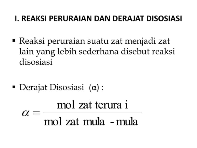 Hitungan derajat disosiasi (kesetimbangan kimia bagian 2 compressed | PDF