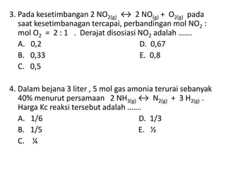 Hitungan derajat disosiasi (kesetimbangan kimia bagian 2 compressed | PDF