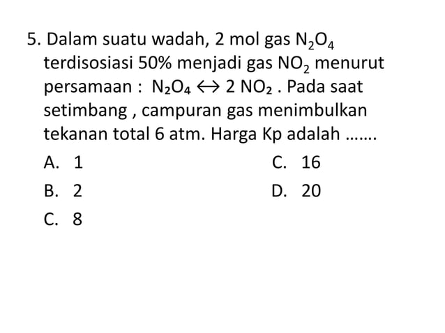 Hitungan derajat disosiasi (kesetimbangan kimia bagian 2 compressed | PDF