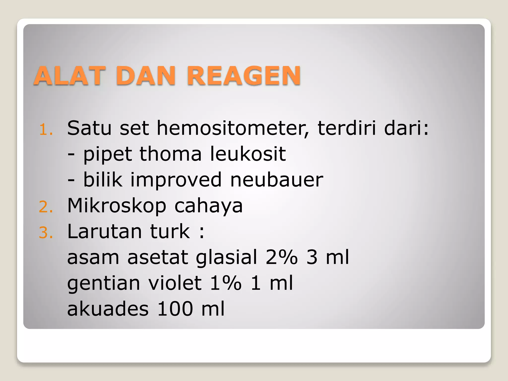 Hitung jumlah leukosit | PPT