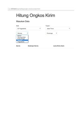Hitung Ongkos Kirim Menggunakan API rajaongkir.com dengan PHP+JQUERY | PDF