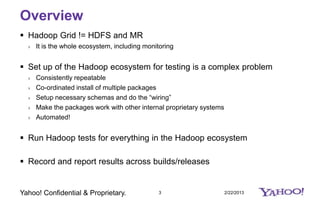 Feb 2013 HUG: HIT (Hadoop Integration Testing) for Automated ...