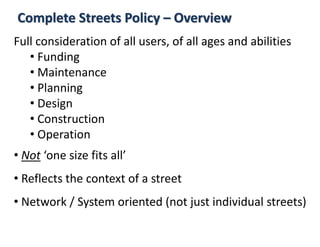 Portland's Complete Streets Policy - GSMSummit 2014, Bruce Hyman | PDF