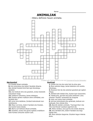 Hitz gurutzea (animaliak) | PDF