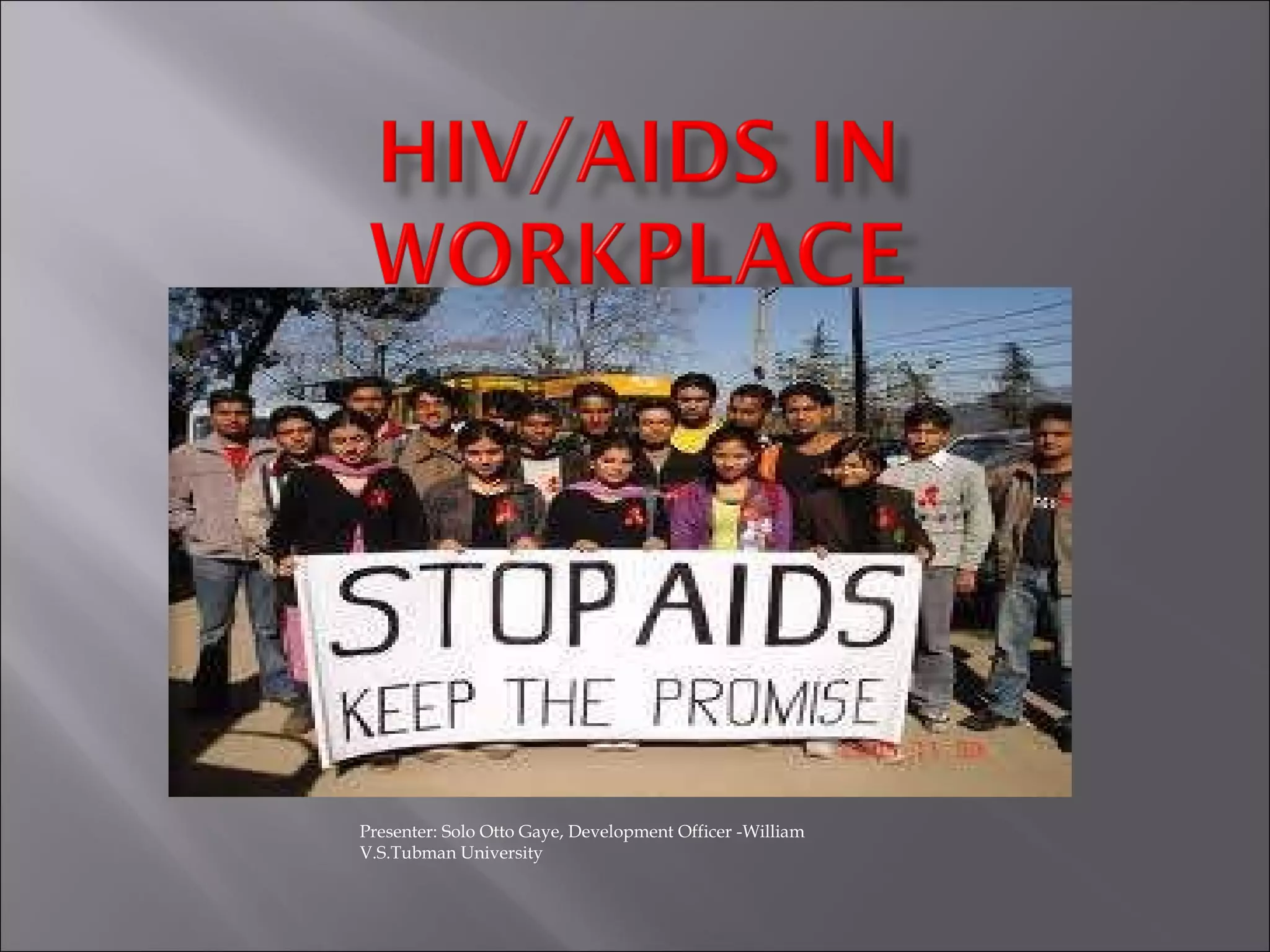 HIV-AIDS in a Workplace | PPT