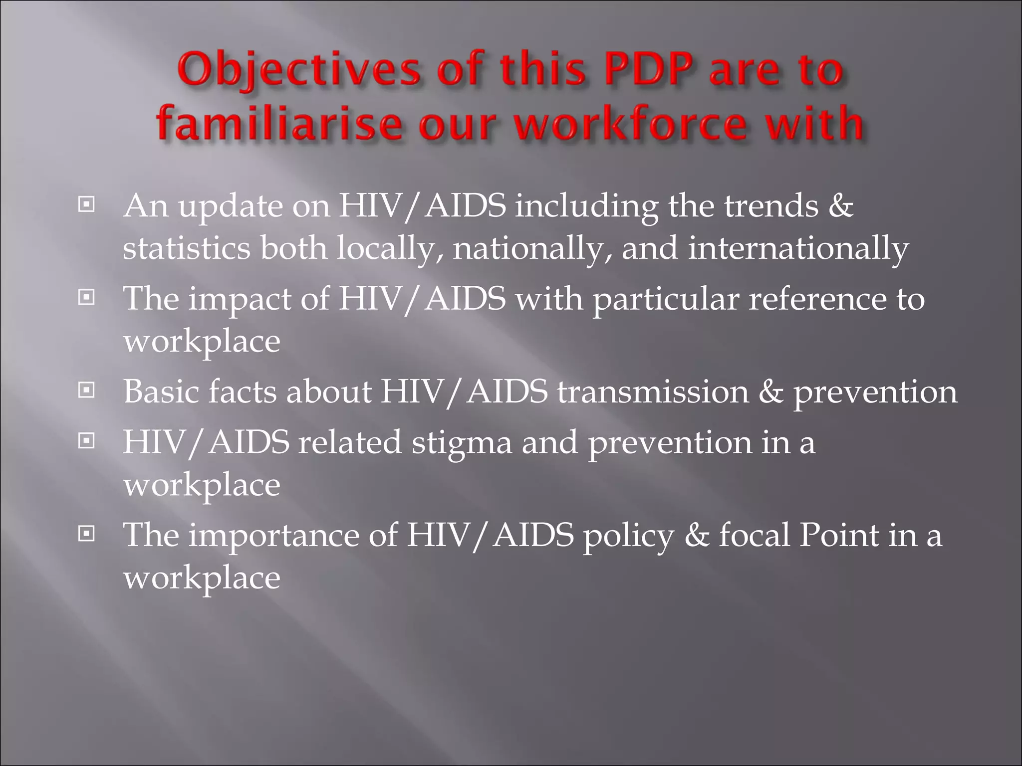 HIV-AIDS in a Workplace | PPT | Infectious Diseases | Diseases and ...