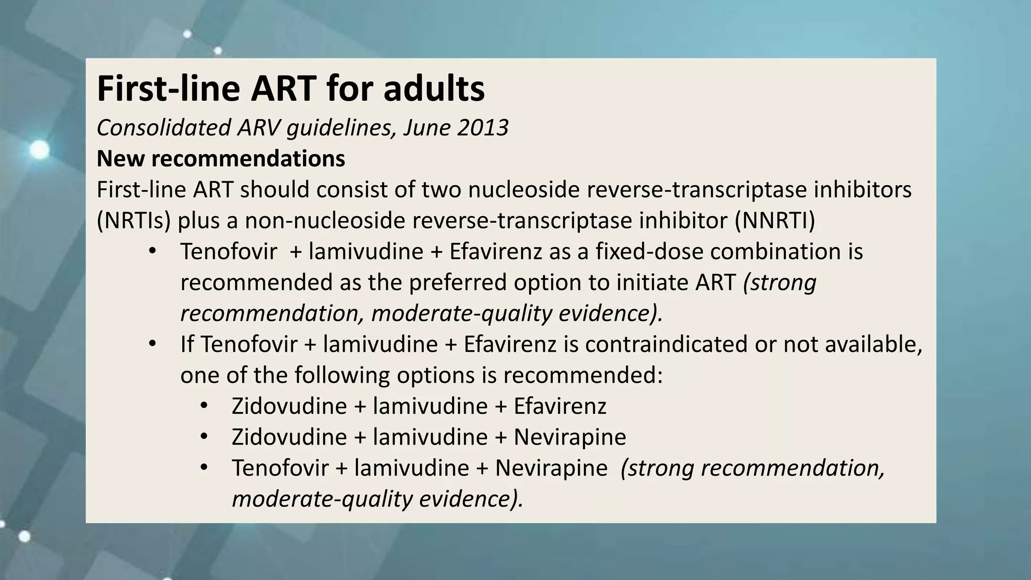 Anti-HIV standard regimens and newer drugs | PPTX