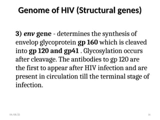 Description on HIV morphology, life cycle and AIDS.ppt