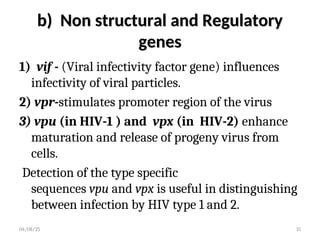 Description on HIV morphology, life cycle and AIDS.ppt