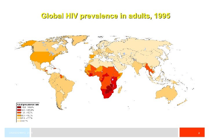 Global HIV prevalence in adults,