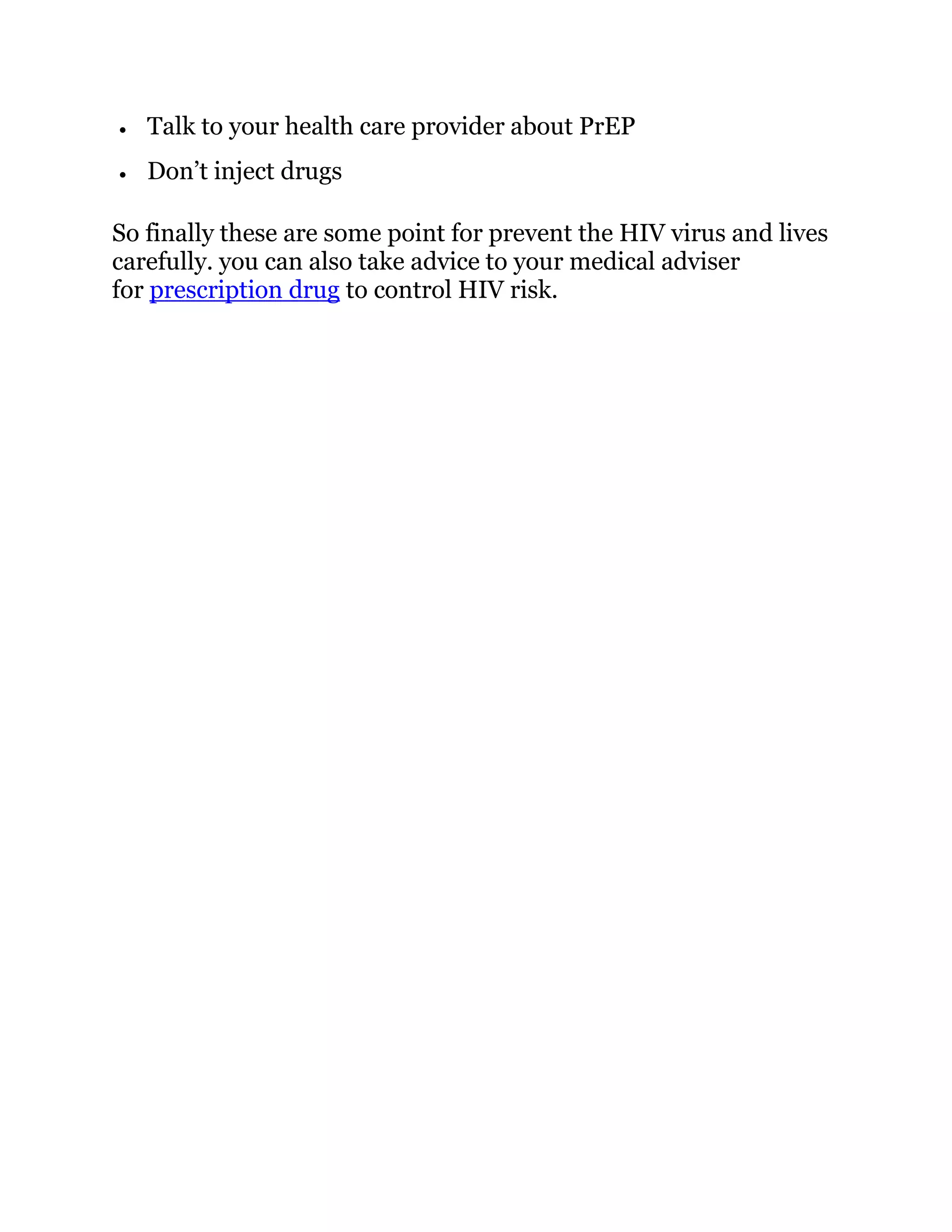 HIV/AIDS — HIV Risk and Prevention(PrEP) | PDF