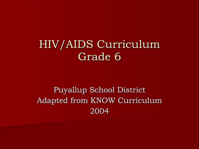 Hiv And Aids Curriculum | PPT