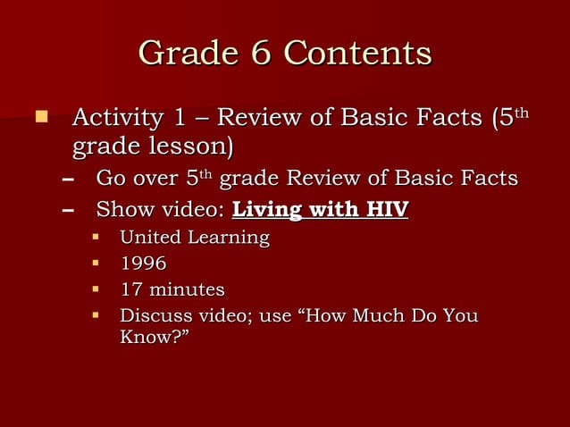 Hiv And Aids Curriculum | PPT