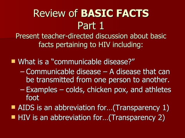 Hiv And Aids Curriculum | PPT