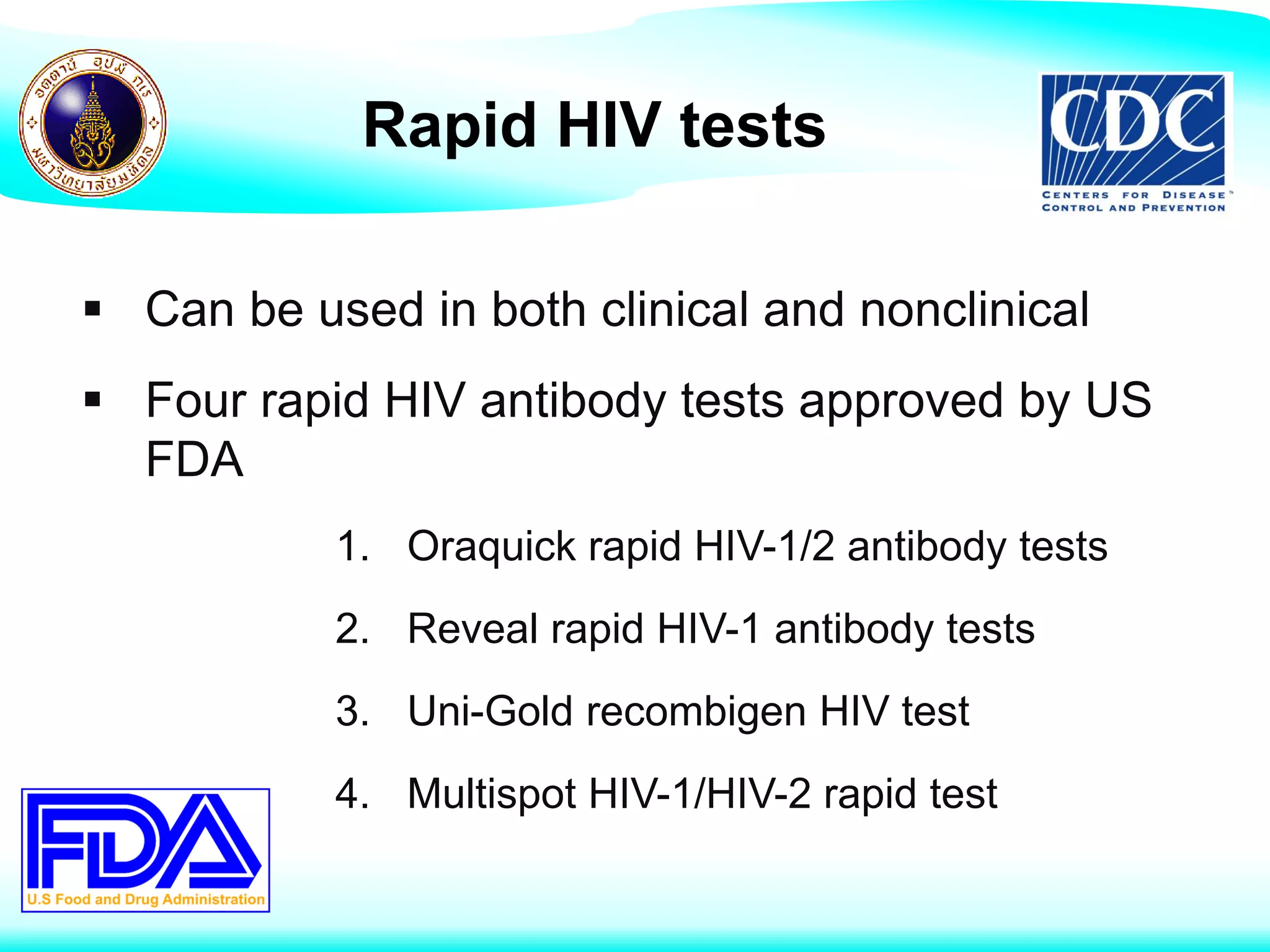 Laboratory diagnosis and monitoring of HIV | PDF