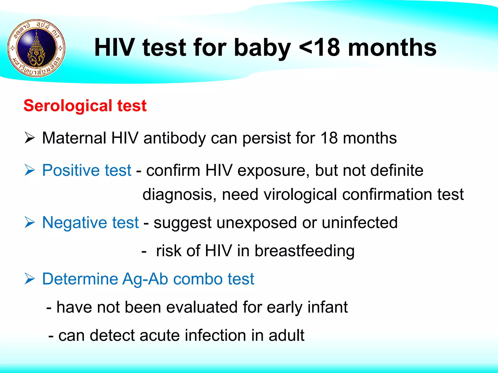 Laboratory diagnosis and monitoring of HIV | PDF