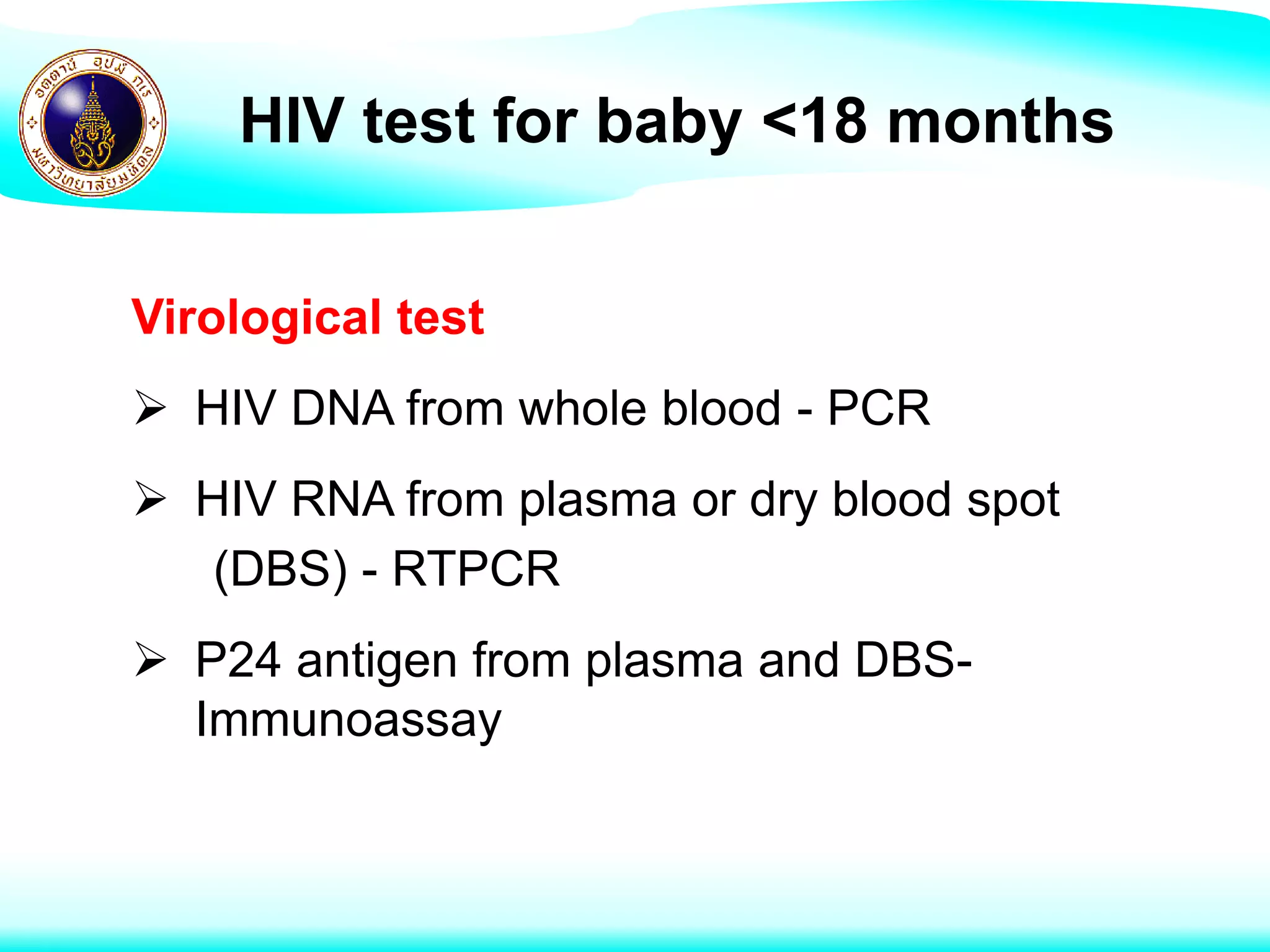 Laboratory diagnosis and monitoring of HIV | PDF