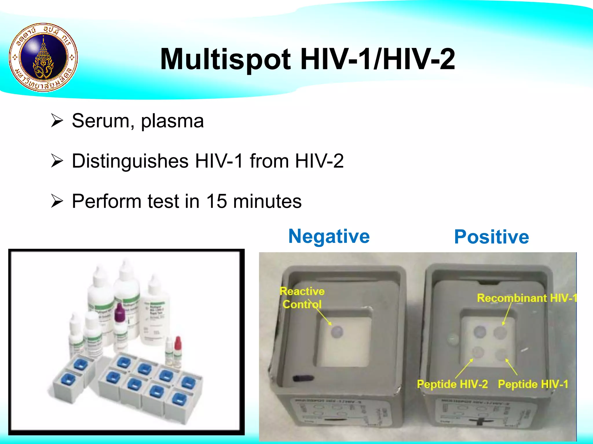 Laboratory diagnosis and monitoring of HIV | PDF