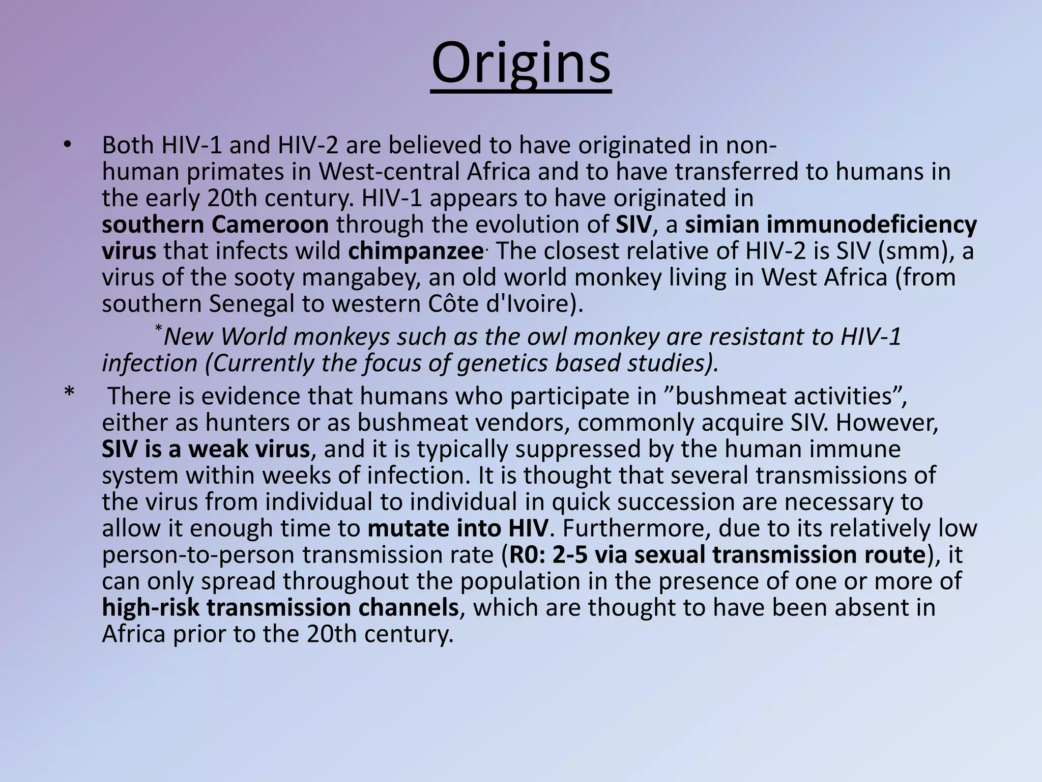 HIV - A Brief History | PPTX